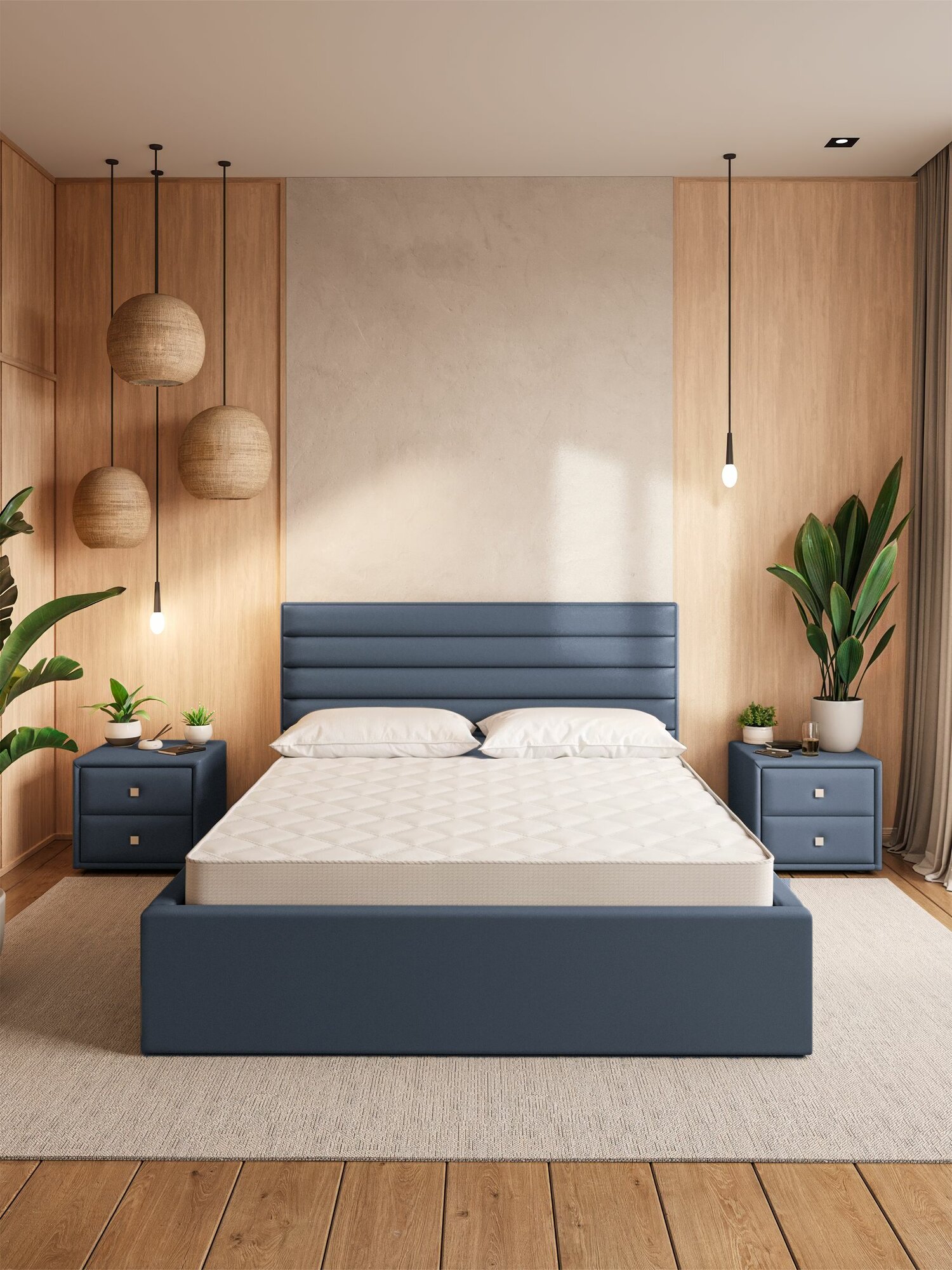 Двуспальная кровать Капелла с подъемным механизмом, микровелюр антивандальная 140х200