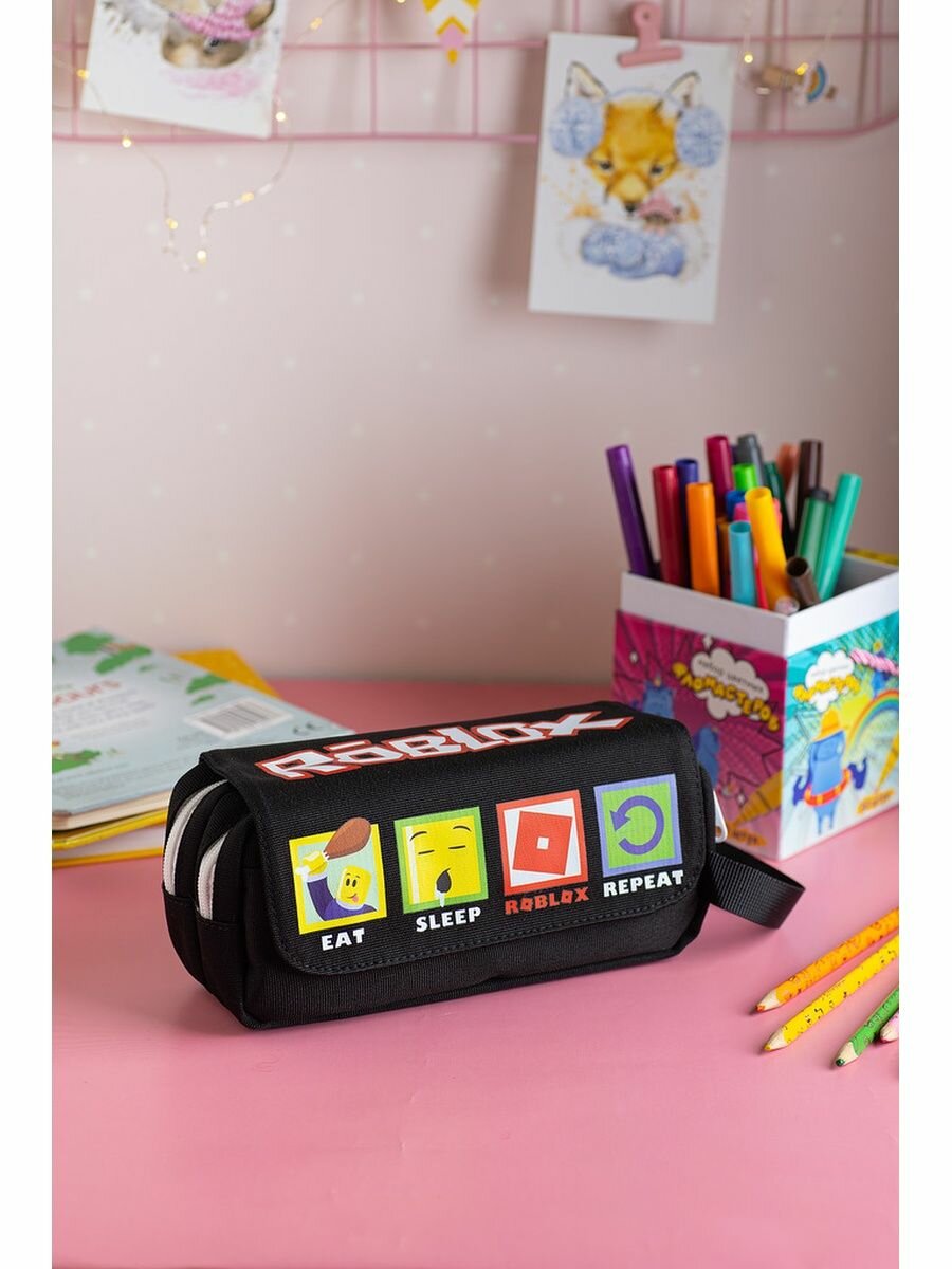 Пенал R черно-зеленый