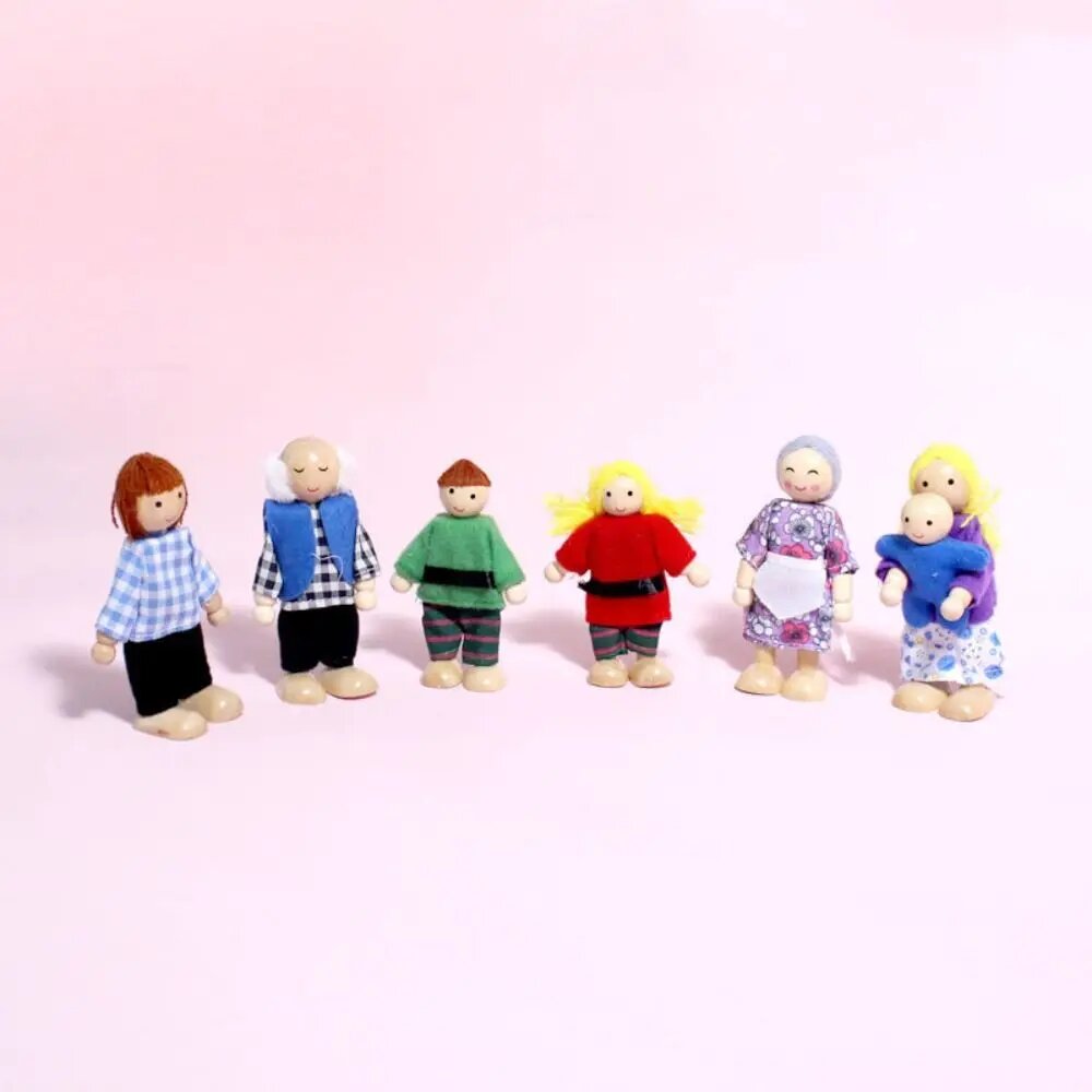 Деревянные куклы-люди, семейный набор, Set 6