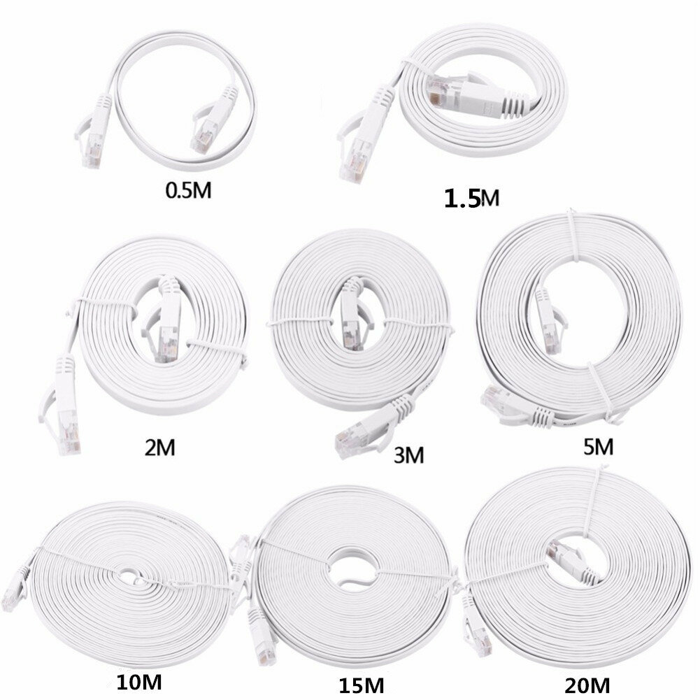 0,5 м, 1,5 м, 2 м, 3 м, 5 м, 10 м, 15 м, 20 м, Ethernet-кабель, высокоскоростной RJ45 CAT6, плоский сетевой Ethernet-кабель, сетевой кабель UTP, патч-маршрутизатор, компьютерные кабели