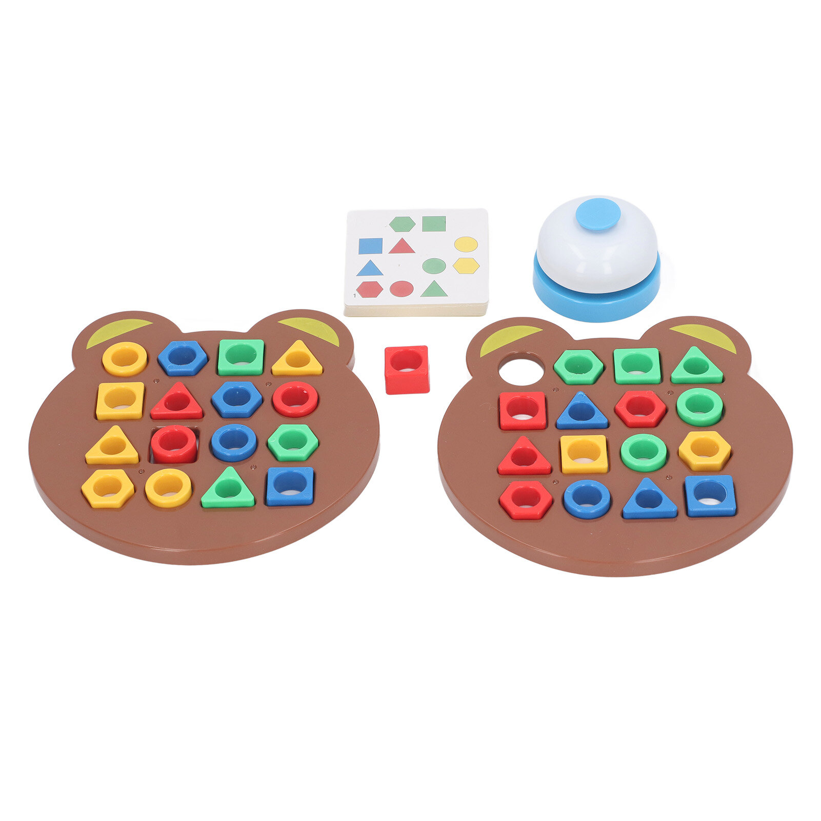 Набор из 2 геометрических головоломок-досок для быстрого сопоставления геометрических фигур. Детская сенсорная развивающая игрушка для 2 игроков.