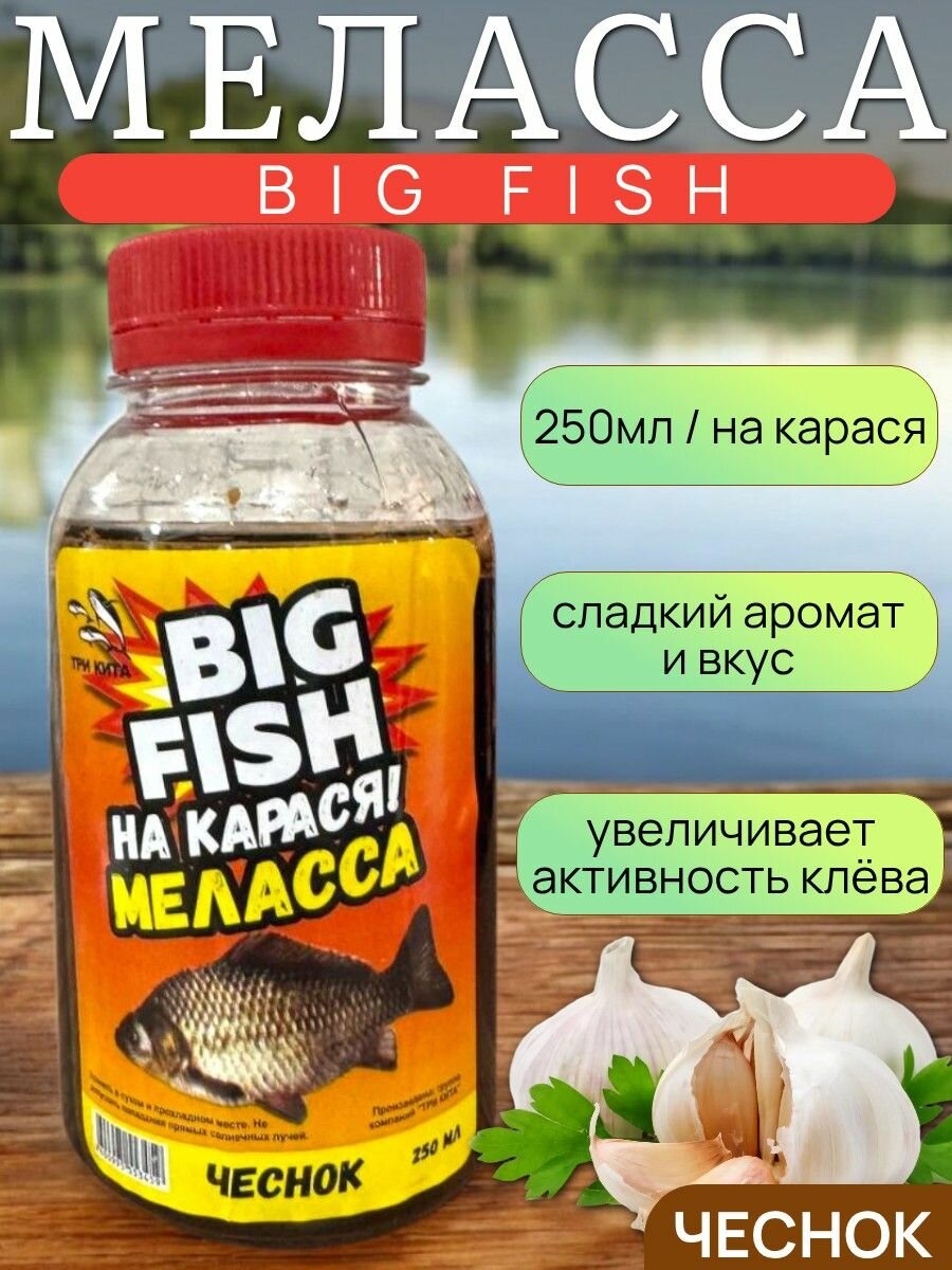 Меласса "BIG FISH" На карася - вкус "Чеснок" 250мл / активатор клева