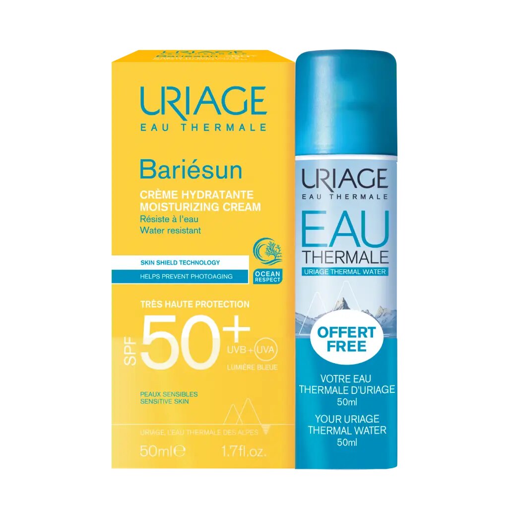 Uriage Набор Bariesun SPF50+ Крем увлажняющий 50 мл+Термальная вода 50 мл 1 уп