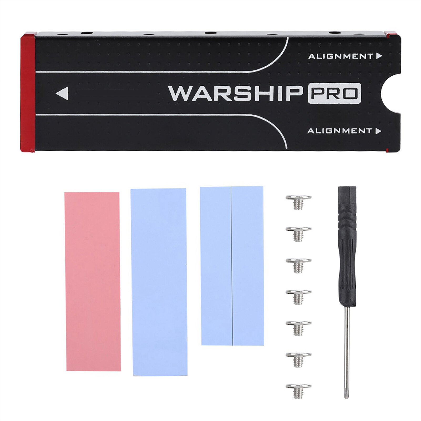 Радиатор для NGFF M.2 SSD двухсторонний водяного охлаждения красный