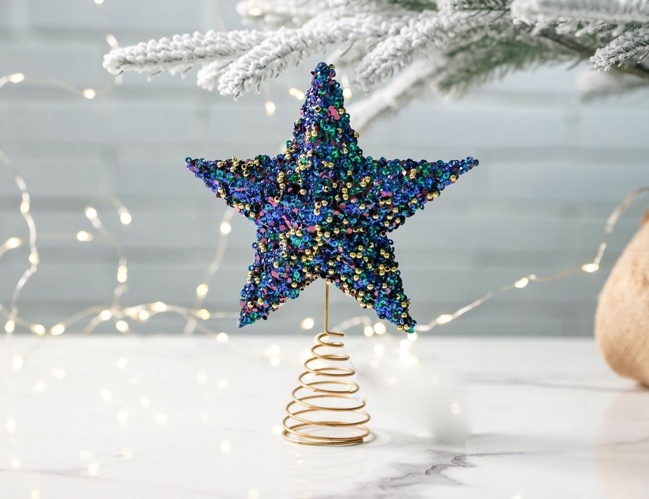 Ёлочная верхушка звезда 'волшебная ночь', металл, 18 см, Kaemingk 740159