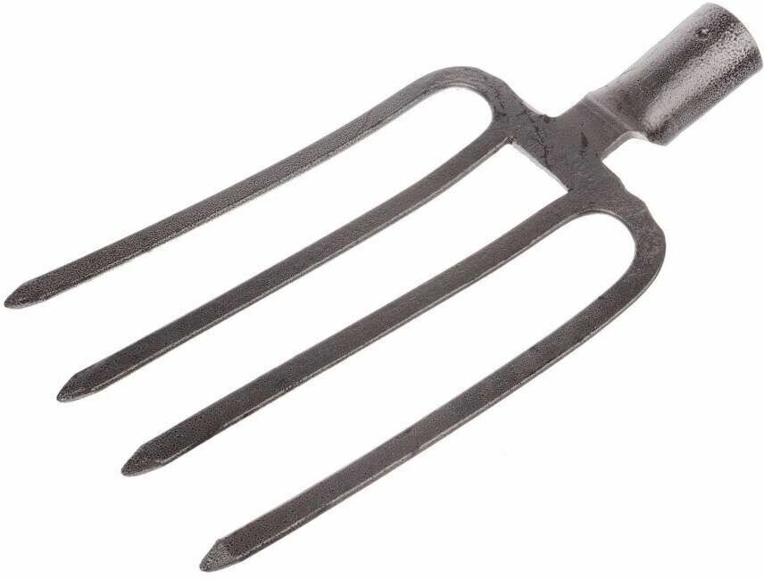 Вилы копательные садовые , 4 зубца, рельсовая сталь, 39 см (темно-коричневый)