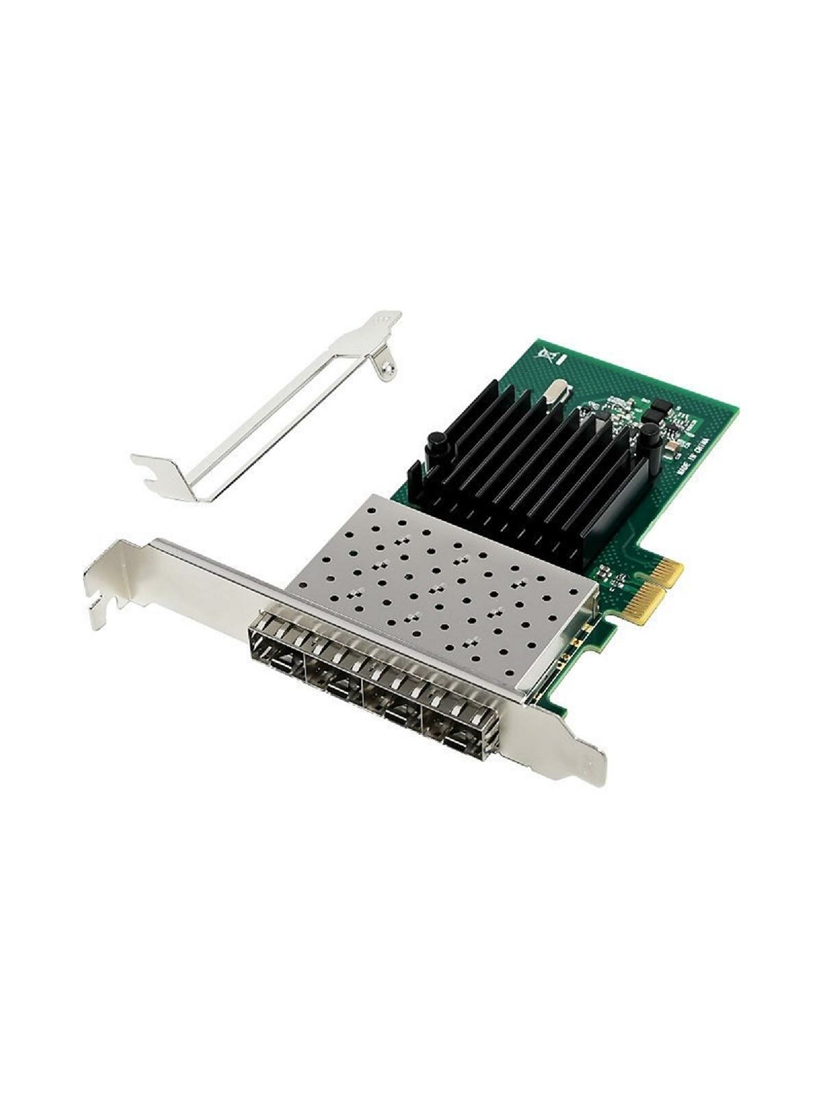 4 Port PCIe Networking Card 4x SFP LC Ethernets Server Desktop Networking Card I350AM4 Control Chipset