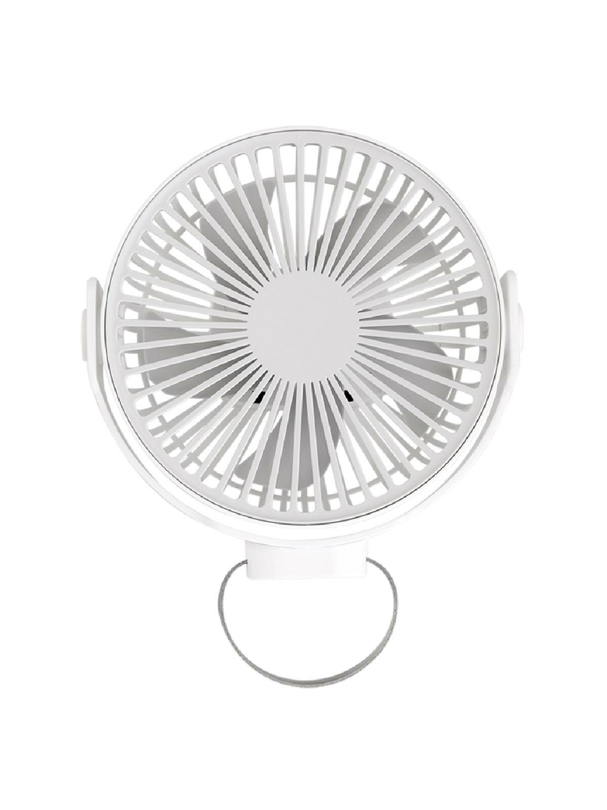 360 Rotation 7-Inch USB Rechargeable 4000mAh Desk Hanging Fan 4 Speed Ceiling Fan for Camping Tent Outdoor School Home