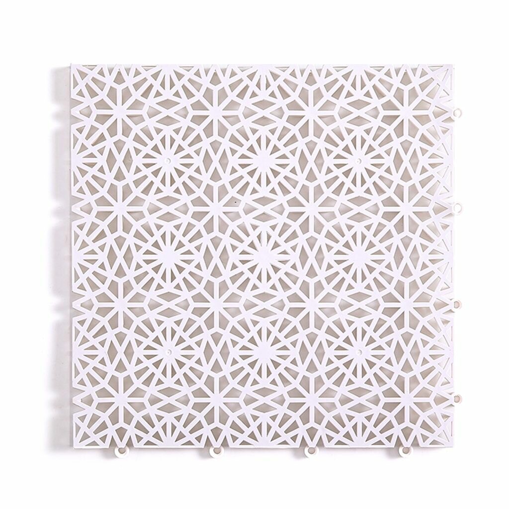 Нескользящий коврик для ванной комнаты с прорезями-30x30 см-white snowflake hollow