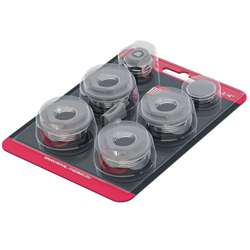 Монтажный комплект для радиаторов Royal Thermo 1"x1/2" сталь серый