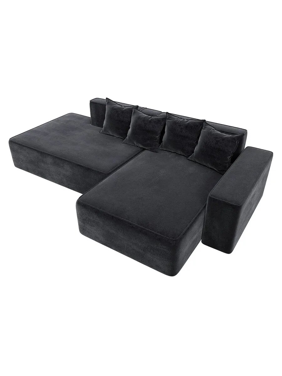 Диван угловой Будапешт со спальным местом 135х202 см, с ящиком для белья, угол правый, велюр