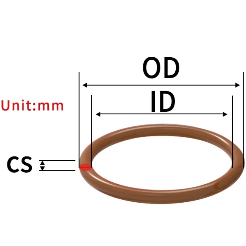 Уплотнительное кольцо O-Ring Seal коричневое FKM толщиной 2.5/3 мм OJP OD7xCS2-50pcs