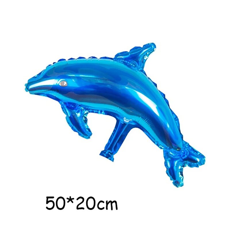 Большие воздушные шары из фольги с морскими животными, акула, дельфин, Кит, гелиевый шар, детский душ, детские игрушки, украшение на тему океана на день рождения