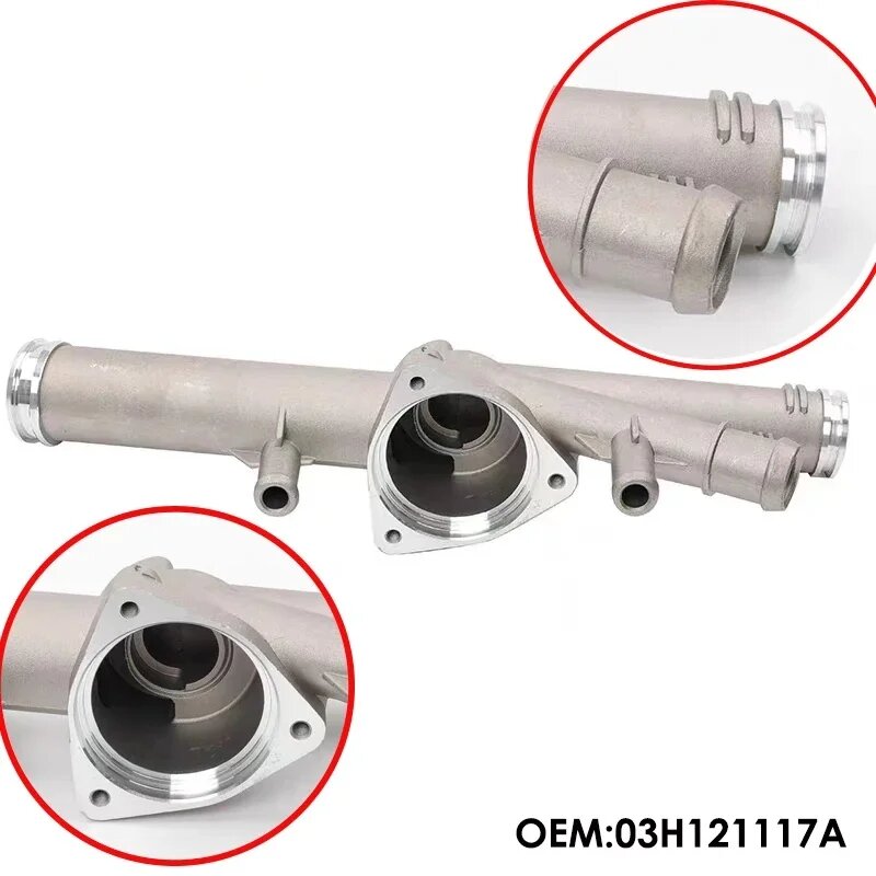 Алюминиевый корпус термостата охлаждающей жидкости для Audi Q7 VW Phaeton Touareg Passat CC EOS Superb 3,6 03H121117A