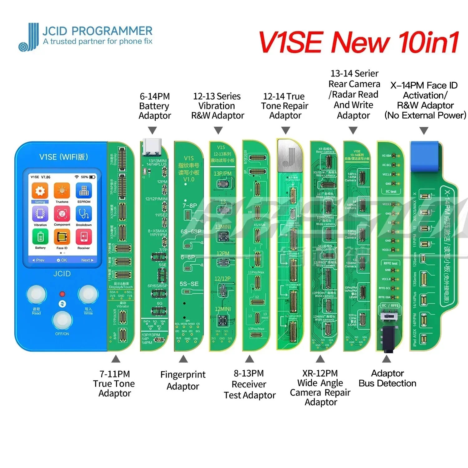 Программатор JCID V1S PRO V1SE для iPhone 6-14 ProMax, BGA70 module — фото 1