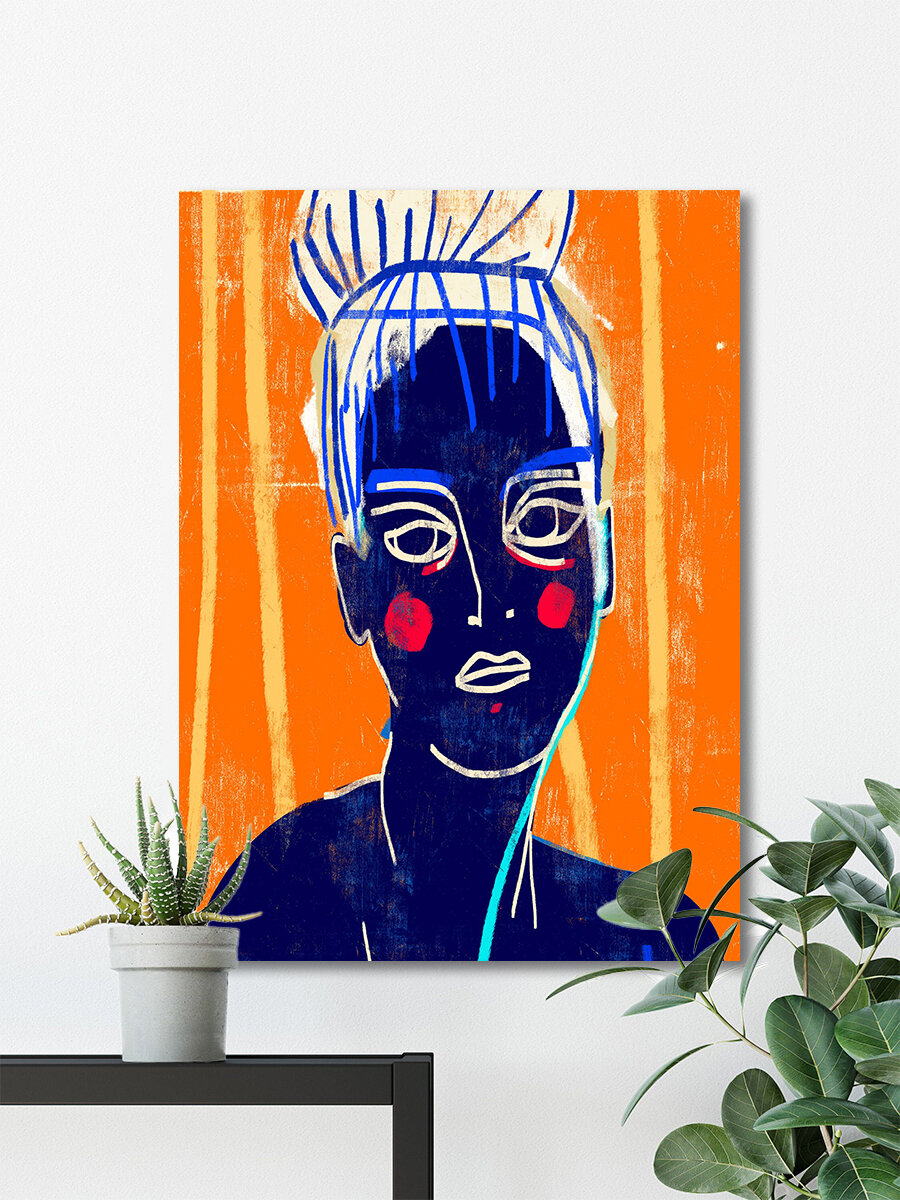 Лицо девушки / картина абстракция / в современный интерьер, модерн, 20х30 см.