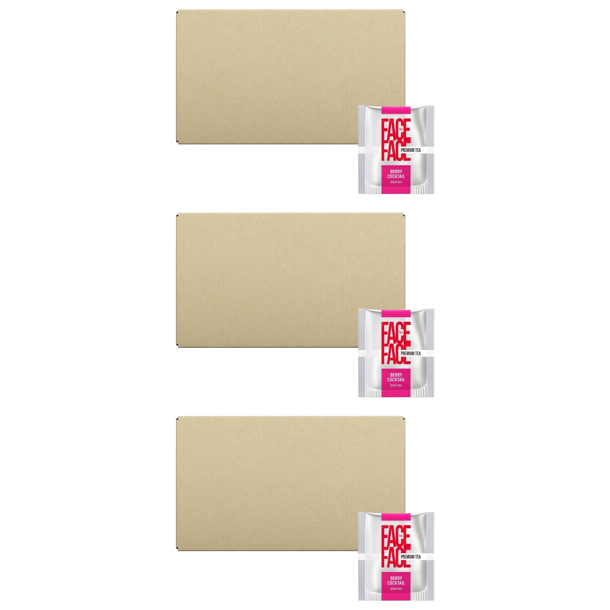 Чай пакетированный Face to Face, Berry Cocktail, 200 пакетиков, 3 уп