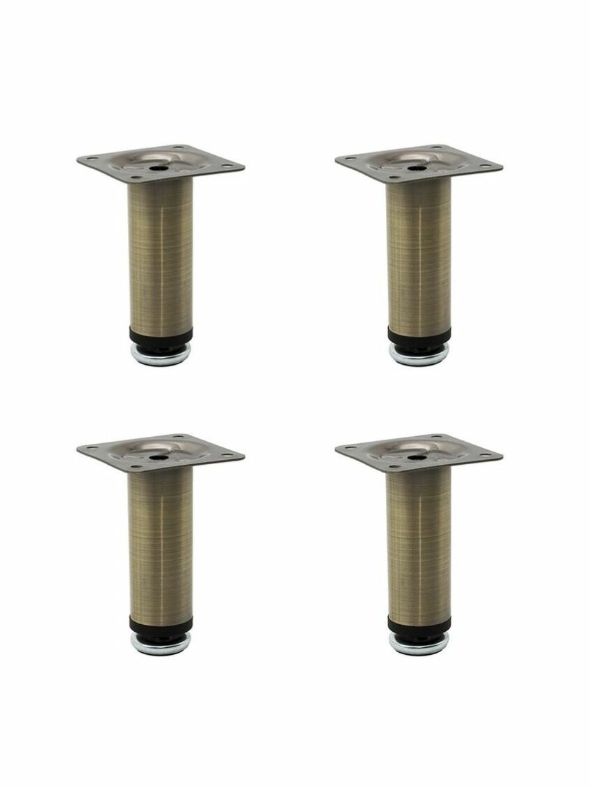 Опора мебельная регулируемая 100 мм бронза (комплект 4 шт.)