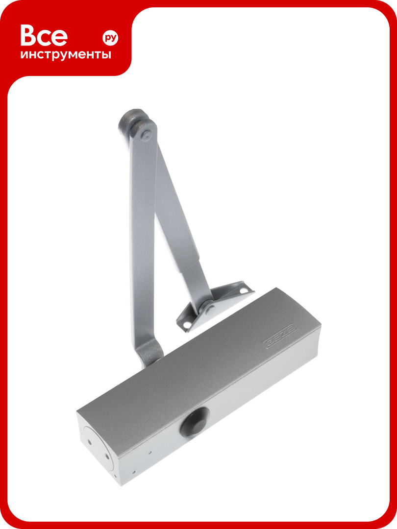 Доводчик GEZE TS1500 EN3/4 серебристая окраска в комплекте с тягой 68671