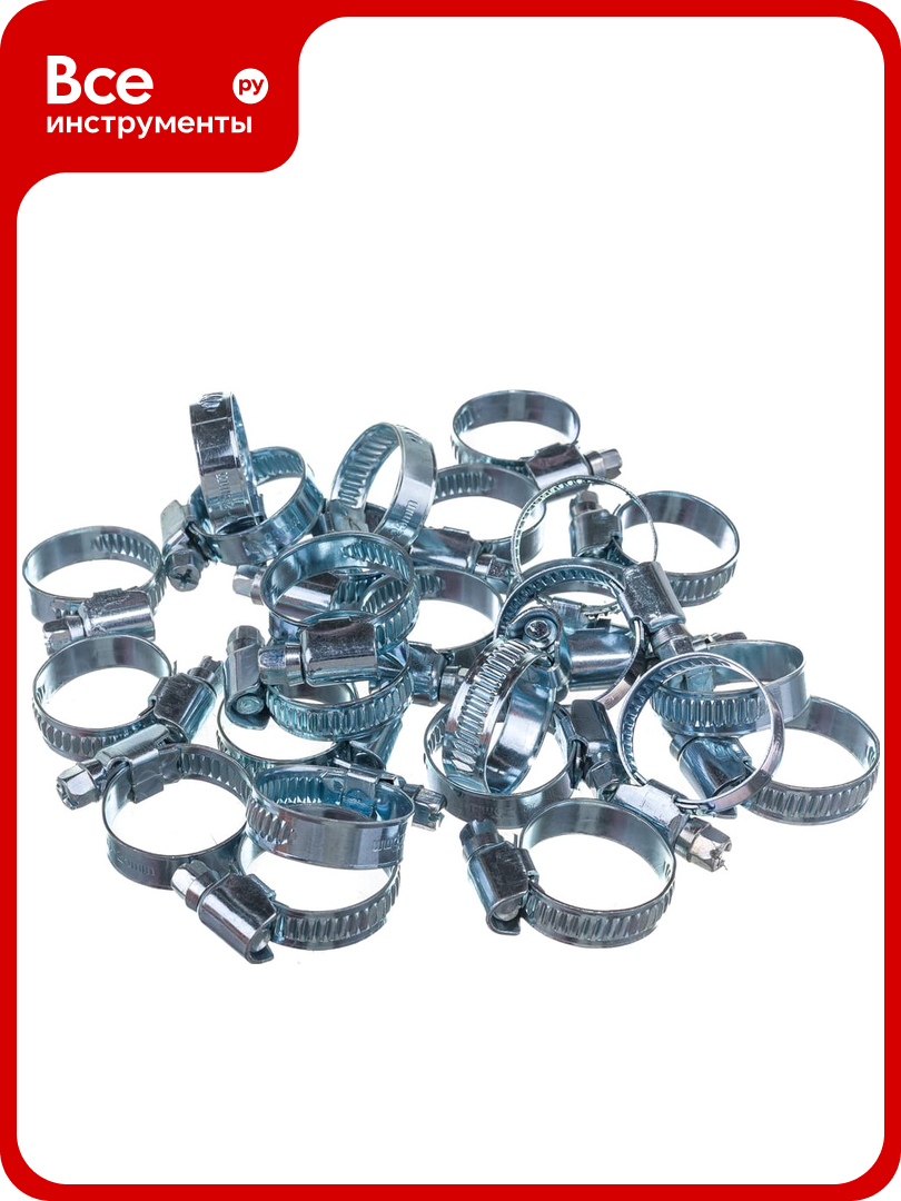 Червячный хомут оцинк Gigant 16-25 мм/9 W1, 25 шт G/1/28