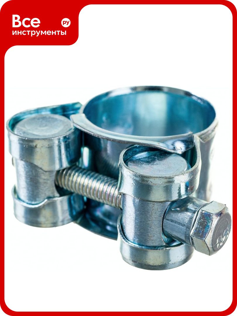 Силовой хомут Nord-Yada Д: 20-22 мм, Ш: 18 мм, Т: 0,6 мм, болт: М5х40, оцинкованная сталь 905983