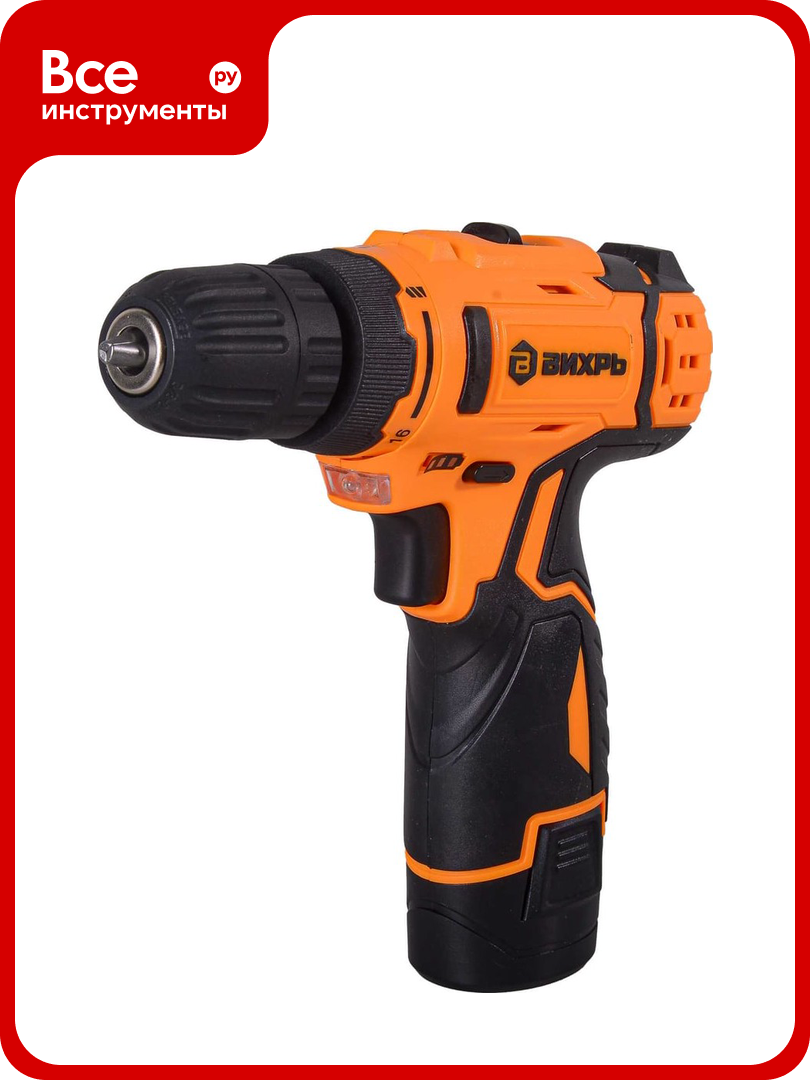 Аккумуляторная дрель-шуруповерт Вихрь ДА-12Л-2К 72/14/7