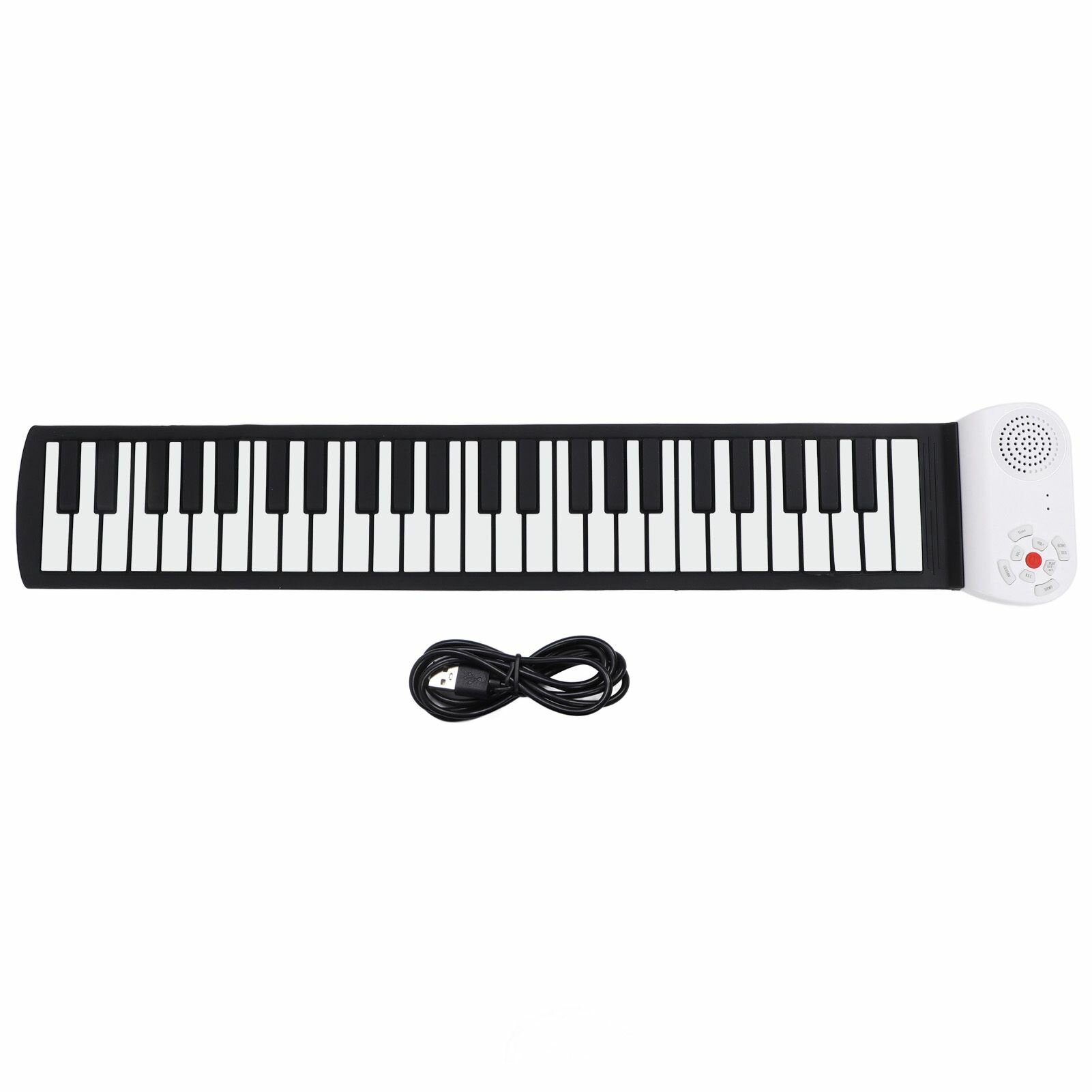 Свернутое электрическое пианино с 49 клавишами для начинающих, перезаряжаемые черно-белые клавиши, реалистичный звук и портативное ручное пианино