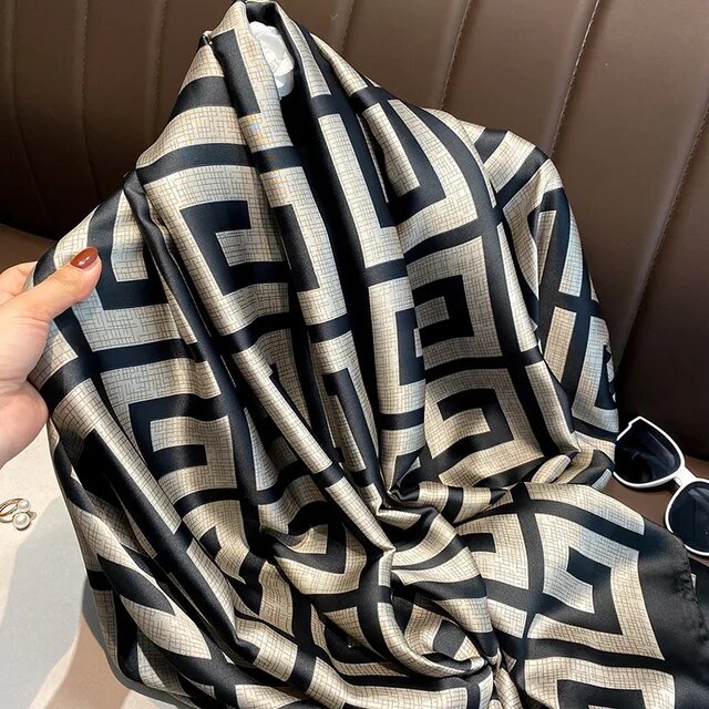 2025 роскошный новый брендовый дизайнерский шелковый шарф, женский платок, бандана, длинные шали, палантины, зимние шарфы, Пашмина