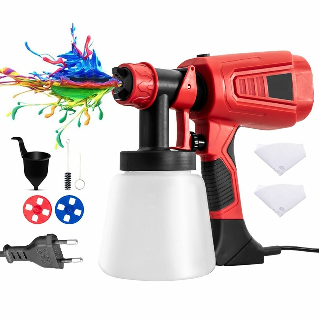 Улучшенный Электрический Краскопульт 400W с 800ML Съемным Баком и 3 Режимами для Стен и Мебели, Вилка ЕС