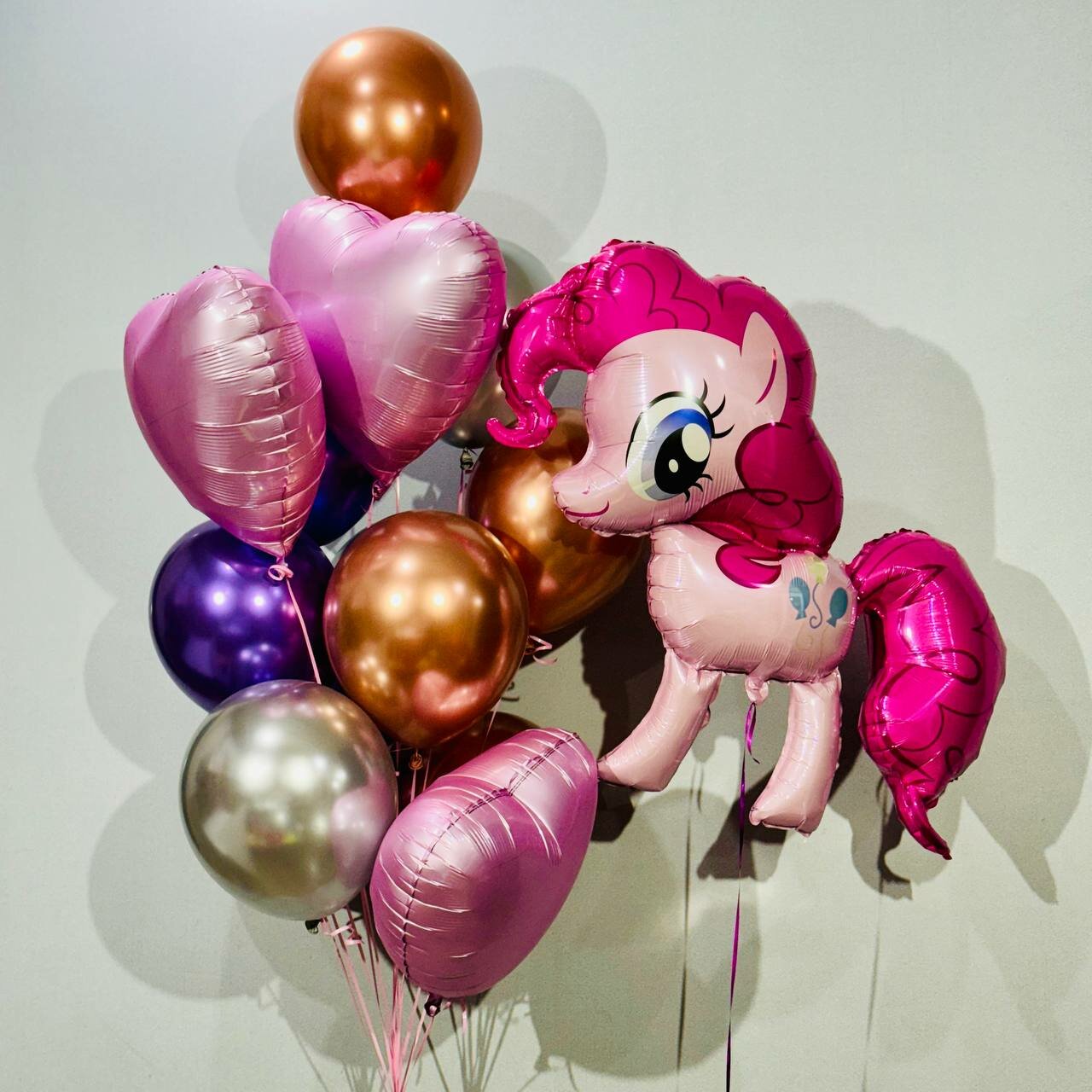 Набор воздушных шаров с гелием для девочки. Шары My little pony. Шарики Моя маленькая пони Пинки Пай