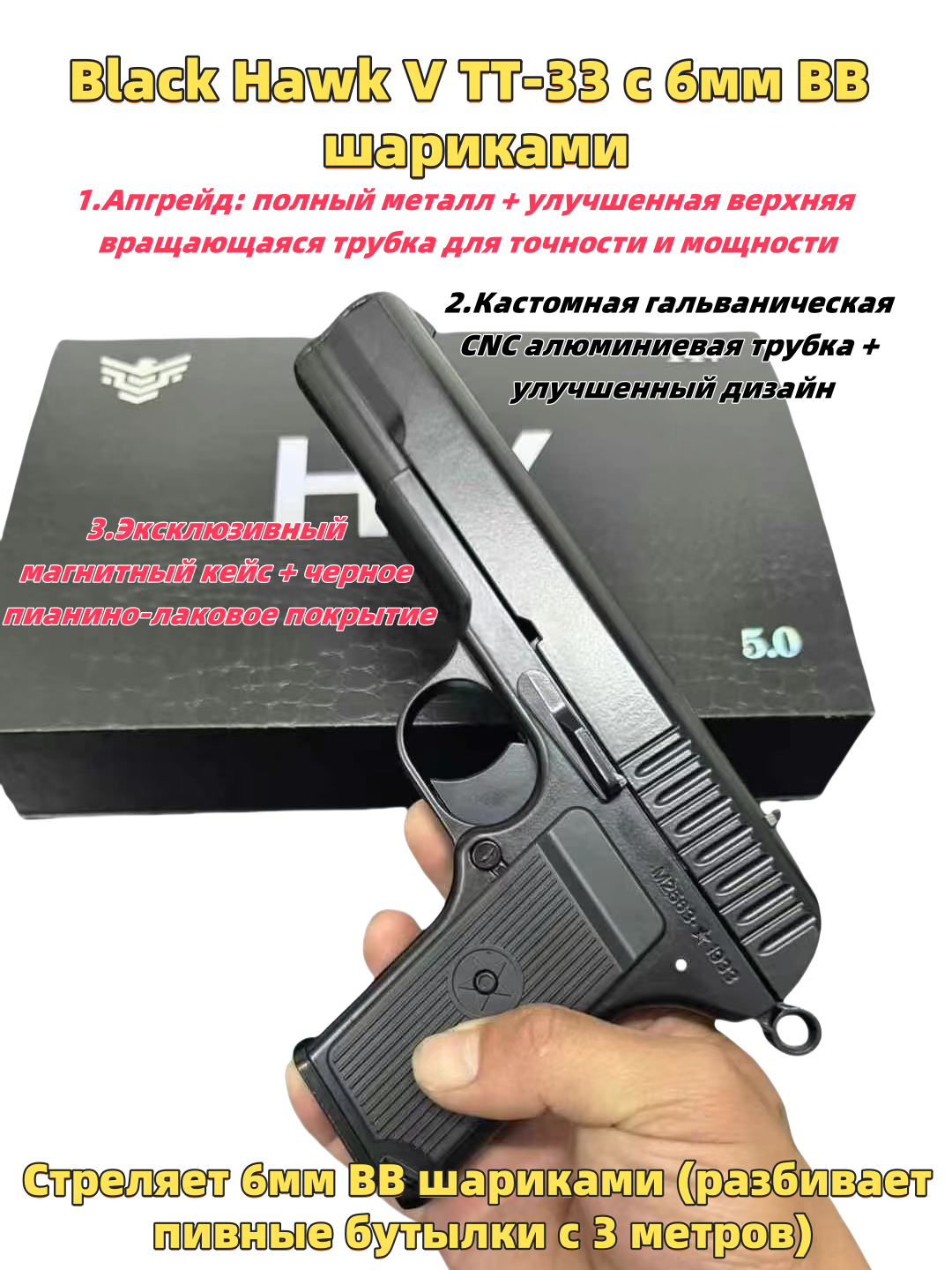 Металлическая модель ТТ-33 с 6мм шариками — двойная блокировка, быстрая сборка (18+)