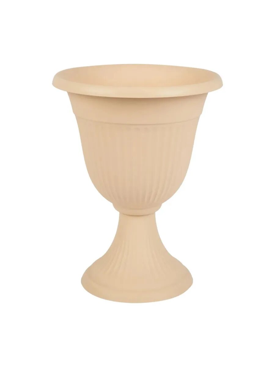 Вазон уличный Ливия белая глина d35 см h44 см 12 л