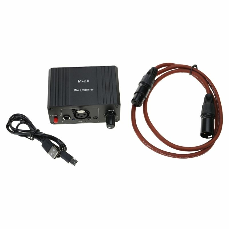 Портативный предусилитель для микрофона для записи и стриминга, - Кабель XLR-XLR