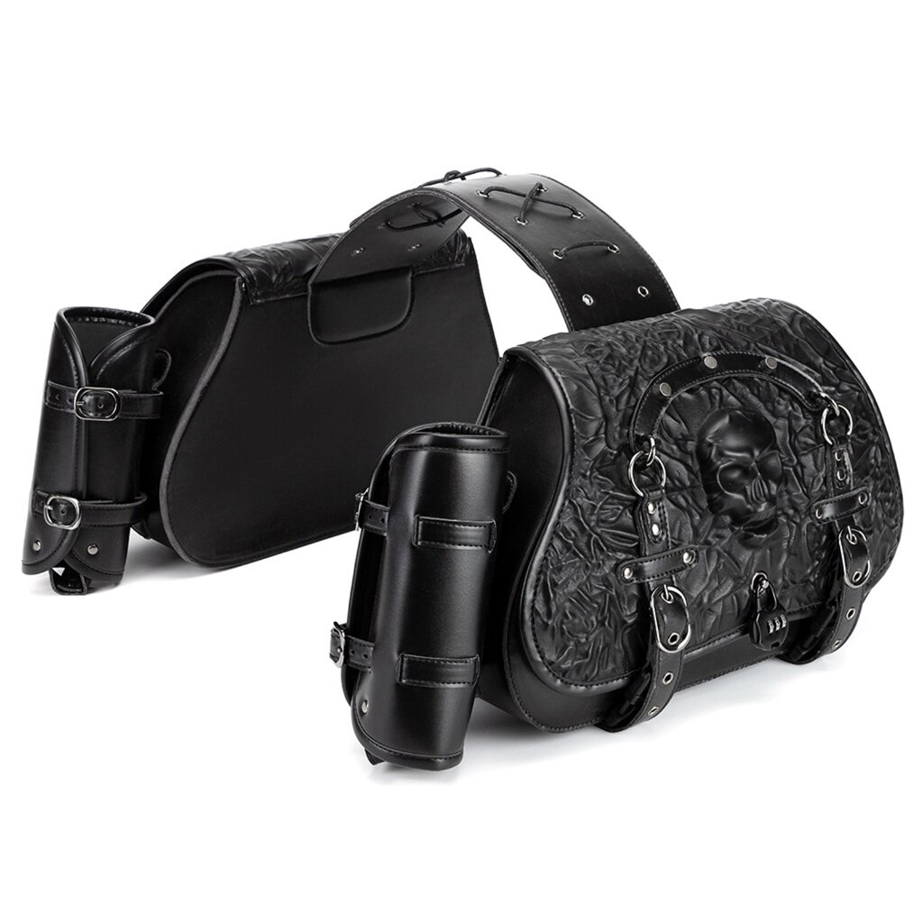 Кожаная сумка для мотоцикла из PU, боковой кофр, просторная, съемная, для внедорожных поездок и организации аксессуаров