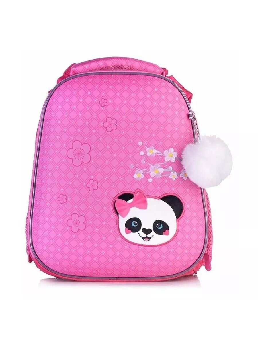 90443 Рюкзак каркасный Панда на розовом, из нейлона и полиэстера, S