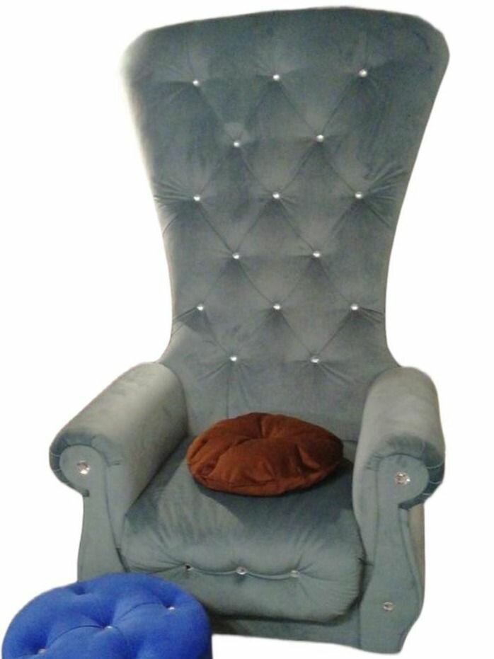 Кресло трон Песочные часы-1 серый