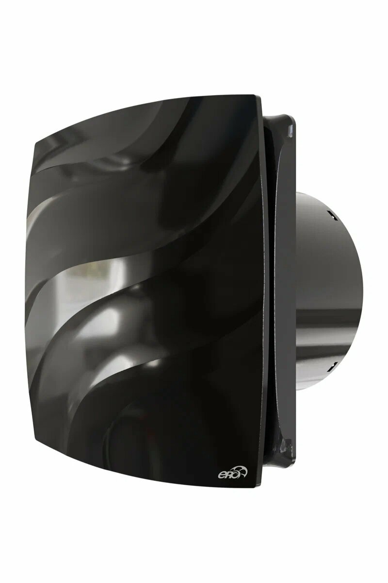 Вентилятор накладной ERA WAVE D100 С Black classic с обратным клапаном, чёрный