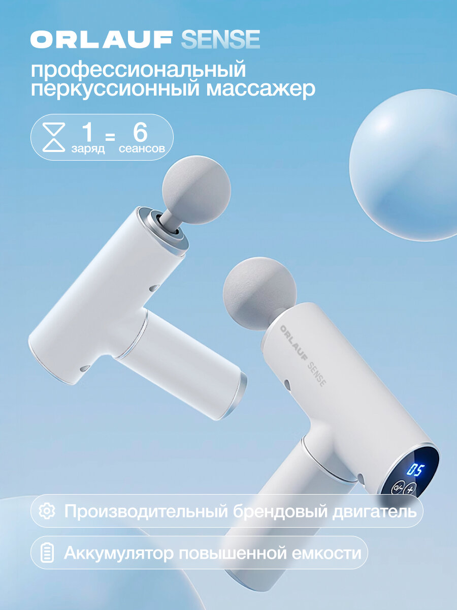 Портативный массажер Orlauf Sense / электрический массажер-пистолет
