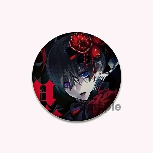 32/44/58 мм аниме значки черного Батлера броши для шляпы заколки на лацкан мягкая пуговица булавка украшение подарки