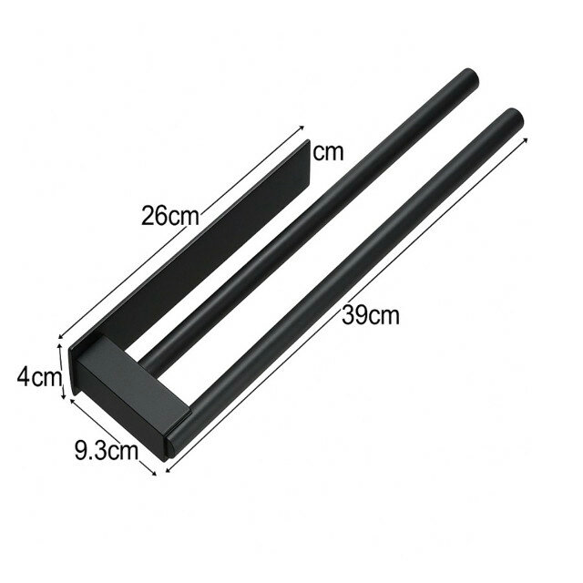 Полотенцедержатель, перекладина, материал: нержавейка, цвет: черный