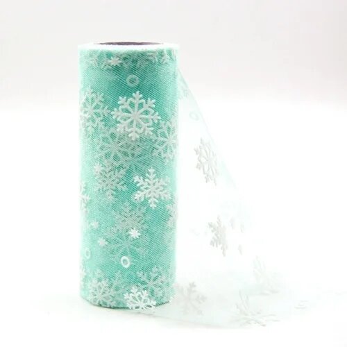 Белая органза с кристаллами 10 ярдов Tiffany Blue