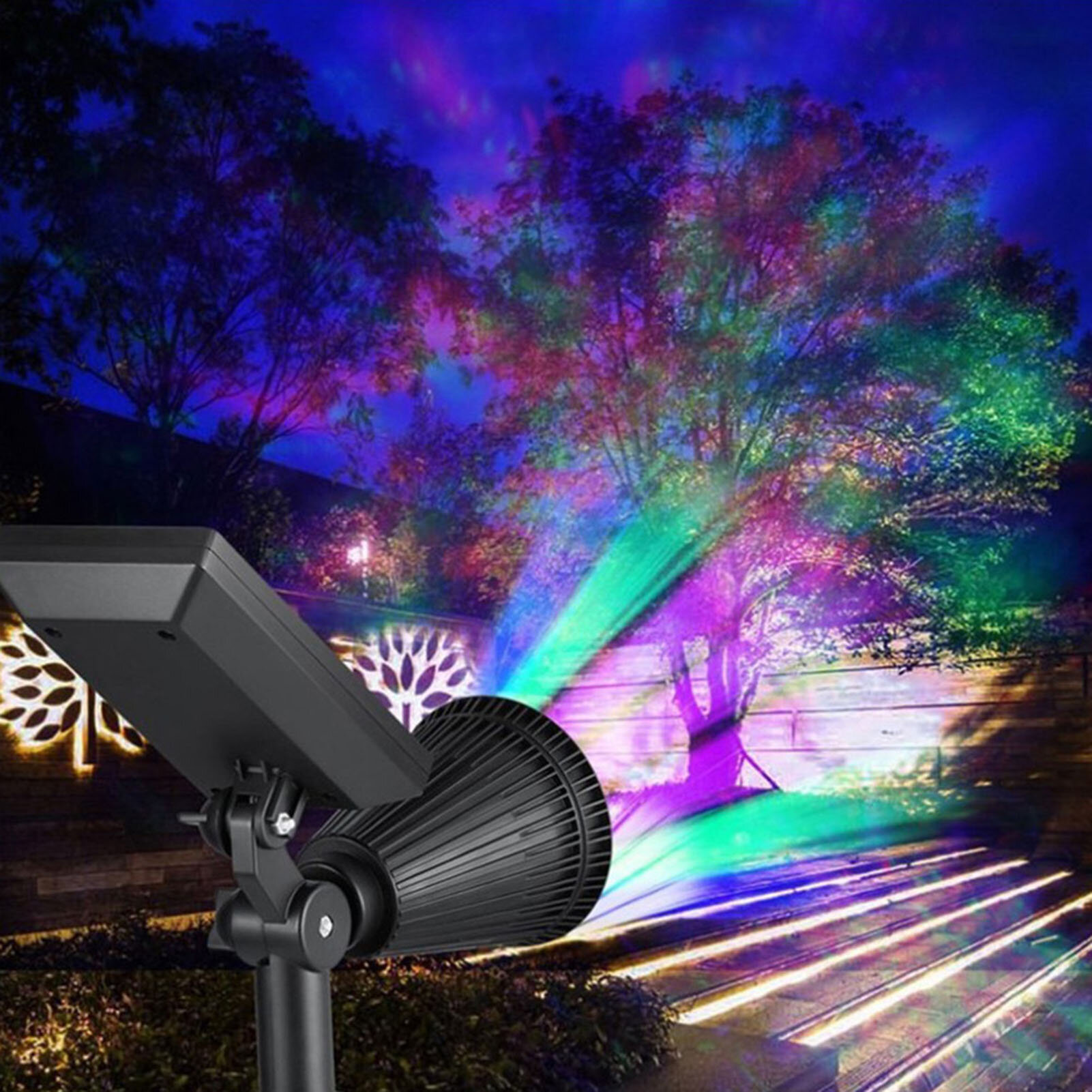 Водонепроницаемые 2 шт. 7 светодиодных солнечных фонарей для газона, прожекторы для улицы, сада, двора, ландшафтный светильник, 7 цветов света