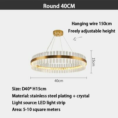 Люстра Yellowking хрустальная кольцевая LED 230V, Neutral light 4000K, Dia40cm