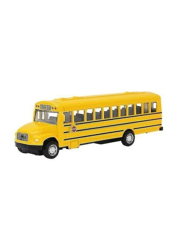 Школьный автобус Lbq-mini из сплава с задним бортом, модель AZ12939, жёлтый игрушечный автомобиль для детей 3–6 лет, менее 100 деталей