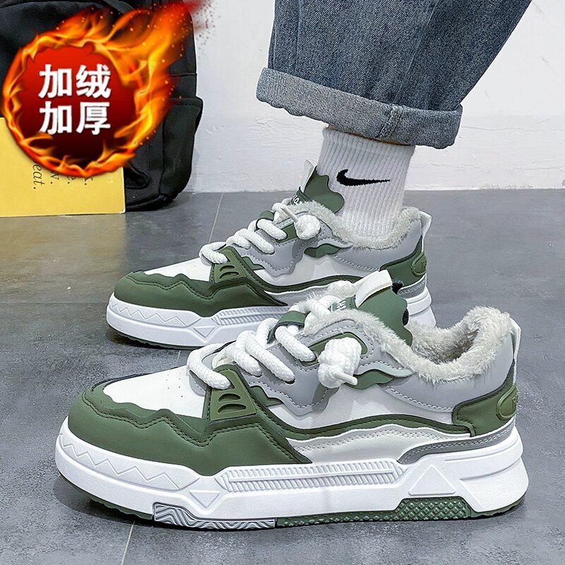 MOOCIE Мужская обувь 2025 года, новинка лета, теплые бархатные хлопковые туфли, молодежные универсальные повседневные кроссовки, спортивные белые модные туфли из бархата