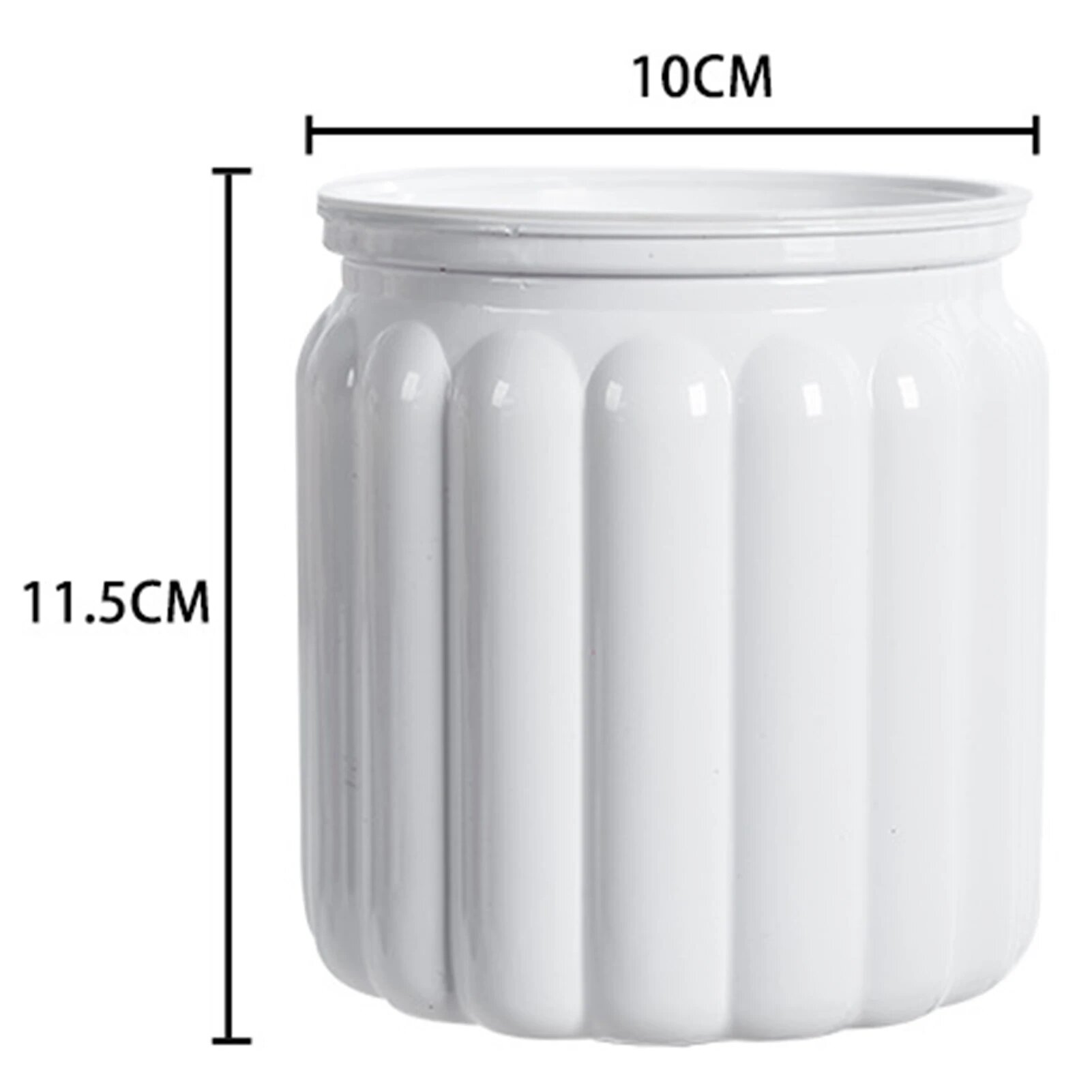 Белый пластиковый горшок для цветов 10x11.5 см, Style 5