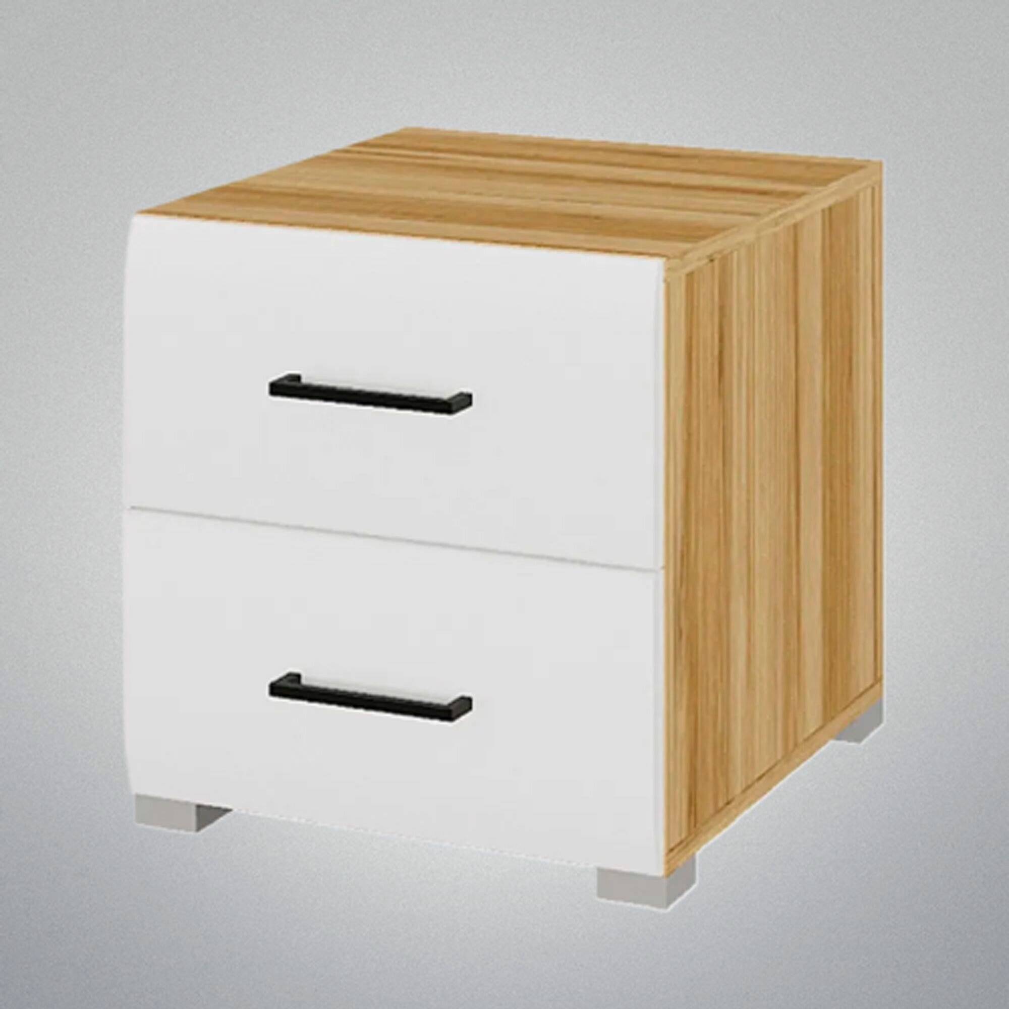 Тумба Ненси, цвет Дуб золотой/Белый глянец, ширина 40 см, прикроватная напольная, для спальни