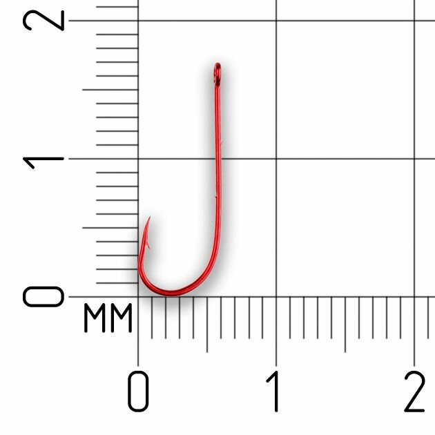 Крючки Mikado SENSUAL - ROUND с заусенцами № 10 RED (с ушком) ( 10 шт.)