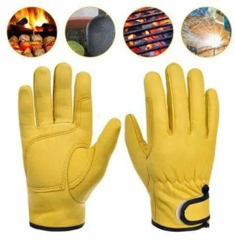 Краги сварщика из прочной коровьей кожи, огнеупорные и износостойкие рабочие перчатки для сварки, строительства и механических работ, комфортная посадка и долгий срок службы