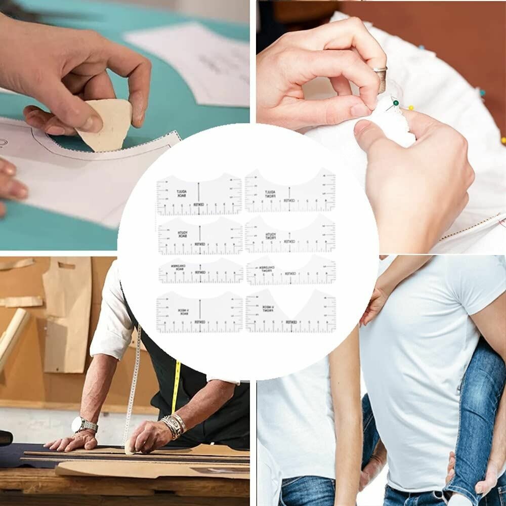 Направляющая линейки для футболки 8ШТ для выравнивания Винила-Центрирующий инструмент для Термопресса или нарезки